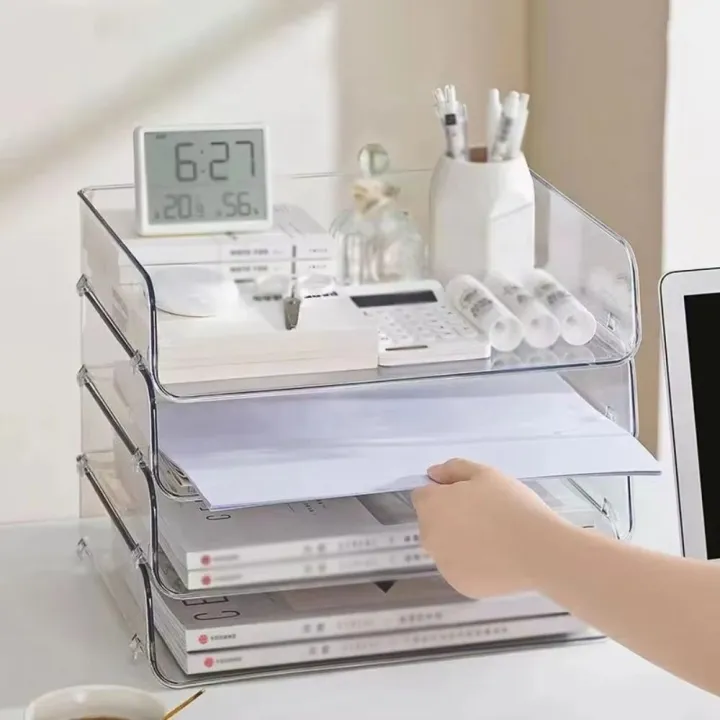 Multi-functional Stackable Brochure Holder Large Capacity Space Saving ...