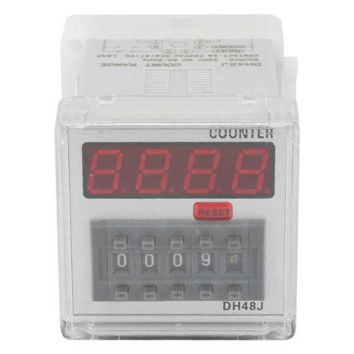 DH48J 220VAC digital counter relay 1-999900 8 pin LED display | Daraz.lk