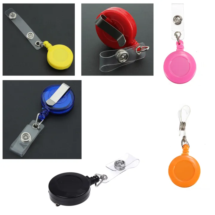 Retractable Yo Yo Key Ring PULL CHAIN Belt Clip ID CARD Holder Ski Pass ...