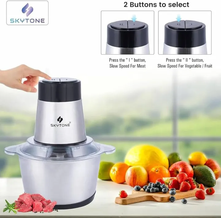 2L Capacity Electric Chopper Meat Mincer Garlic Masher Kitchen Grinder ...