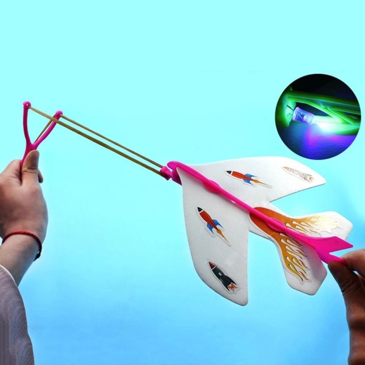Luminous Elastic Plane Kid Toy /DIY Flash Catapult Maneuver Plane ...