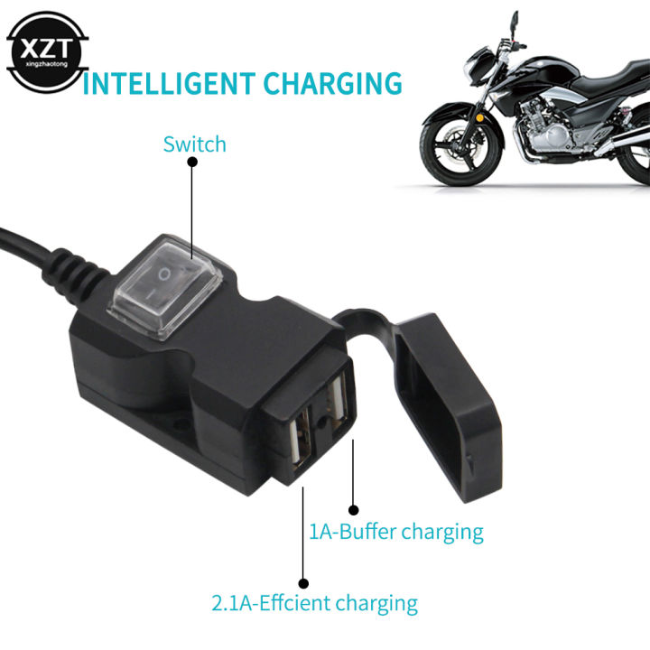 Dual Usb Port 12v Waterproof Motorbike Motorcycle Handlebar Charger 5v ...