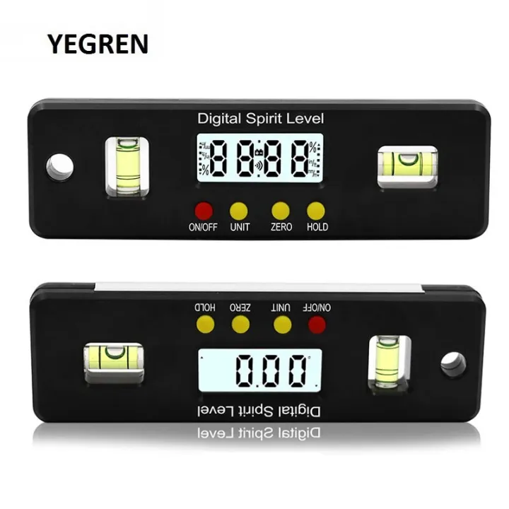 100mm/150mm/200mm Digital Spirit Level 360 degree Angle Inclinometer ...