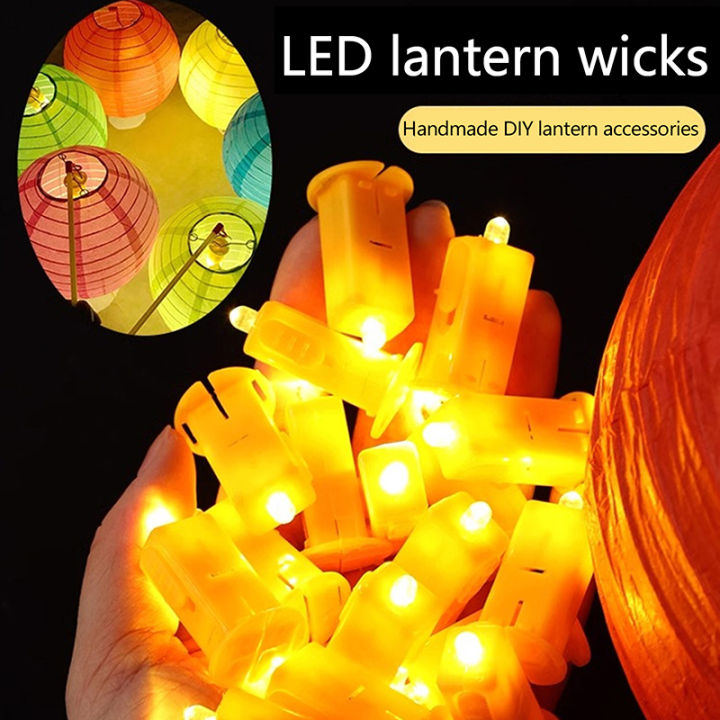 10Pcs LED Paper Lantern Wicks Balloons LED Light Electronic Battery ...