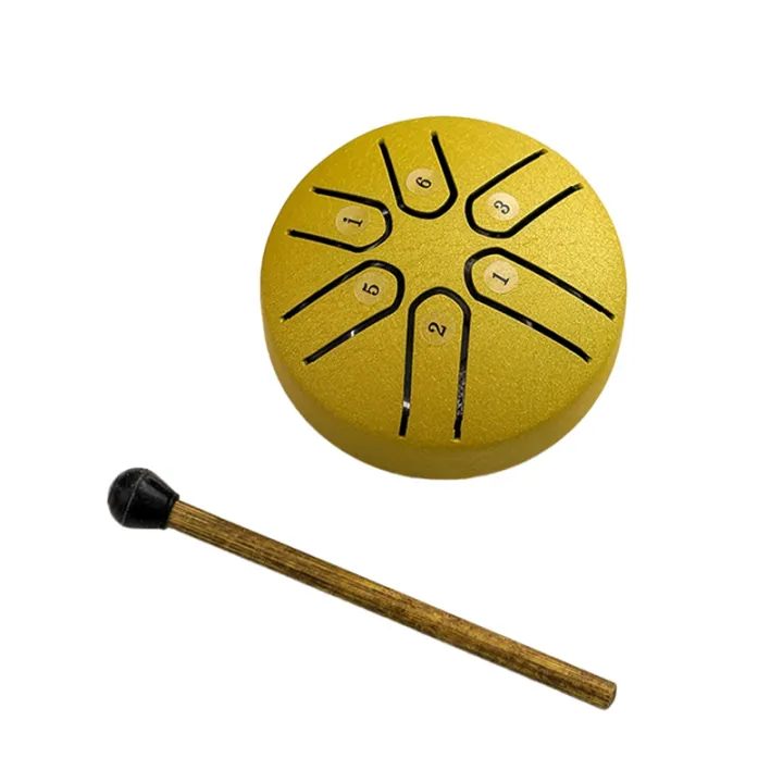 1Set Mini Steel Tongue Drum 3 Inch Sound Healing Drum Kit Mini Handpan ...