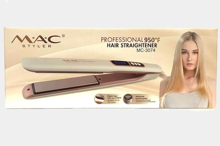 MAC MC-3073 Styler Professional Hair Iron Hair Straightener Mac Hair ...