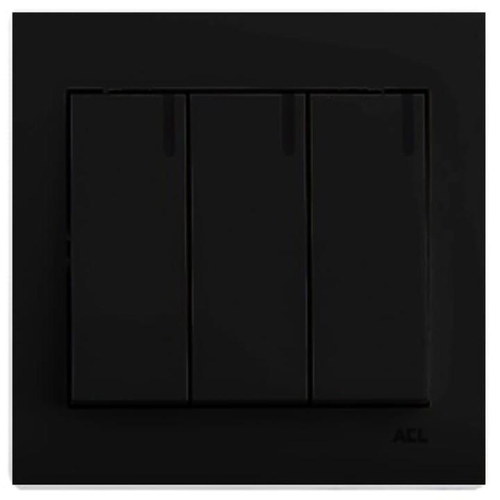 Acl Elegance Three Gang Switch - Black | Daraz.lk