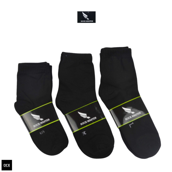 Sock Master A+ Standard Regular Black School Socks unisex [Pack of 3 ...