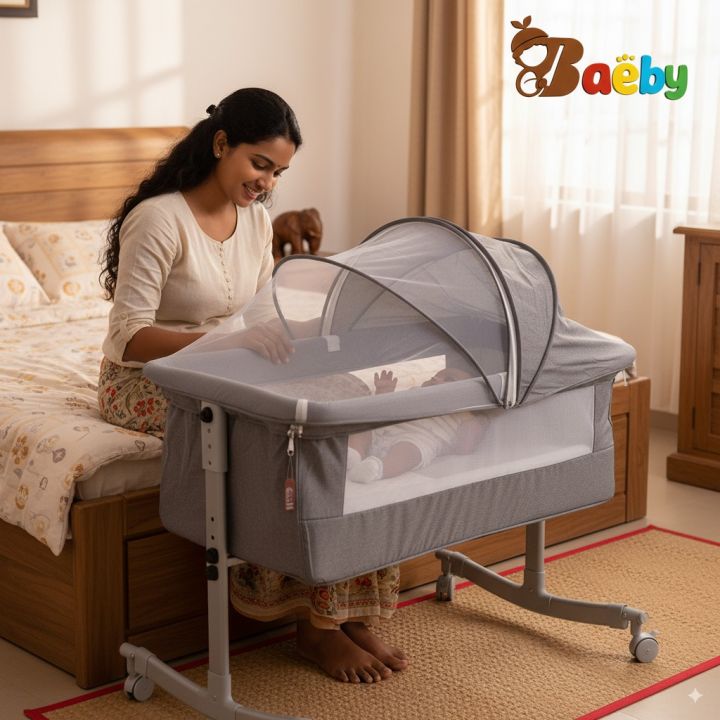 Newborn Portable Bassinet on Wheels for Baby 3 in 1 Bedside Sleeper ...