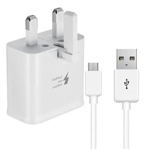 Samsung Charger 3Pin Plug Adapter 5V 2A Charge Micro USB Cable Fast ...