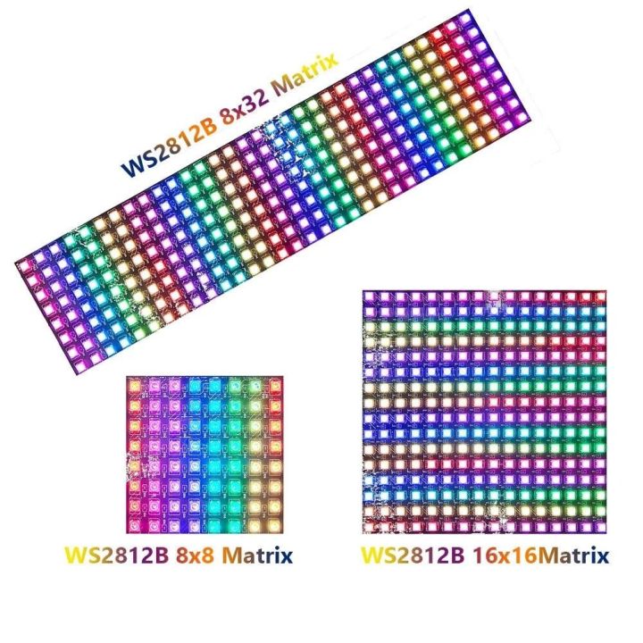 Flexible Colorful with IC WS2812B 8x8 16x16 8x32 RGB LED Matrix Panel ...