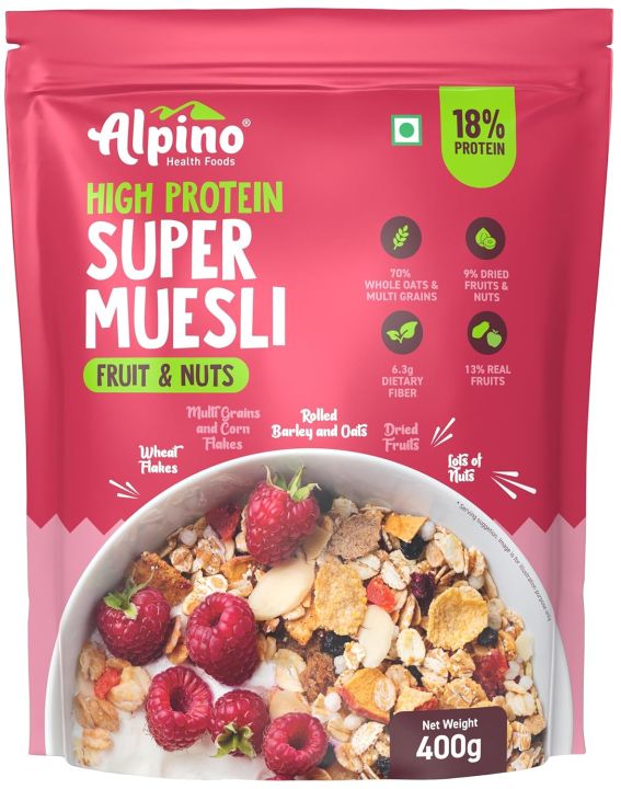 ALPINO High Protein Super Muesli Fruit and Nuts 400g - Dried Fruits ...
