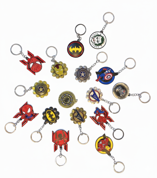 Premium Metal Superhero Keychain - Spider-Man, Batman, Iron Man ...