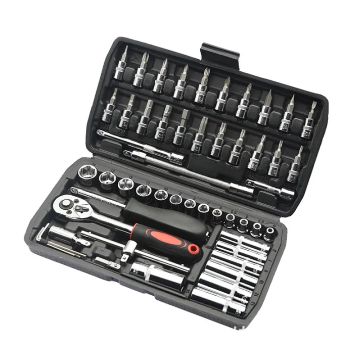 53Pcs Socket Combination 1/4 Ratchet Wrench Screwdriver Head Socket ...
