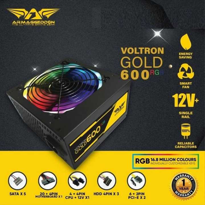 Power Supply PSU Armaggeddon Voltron Gold 600 RGB 600 Watt | Daraz.lk
