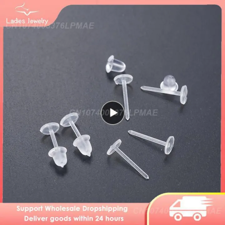 lot 3 4 5mm Invisible Silicone Earring Back Stoppers Earring Base Stud ...