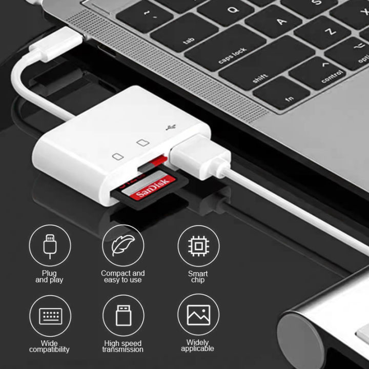 3-in-1 Multi-functional Card Reader Computer Phone OTG Card Reader SD ...