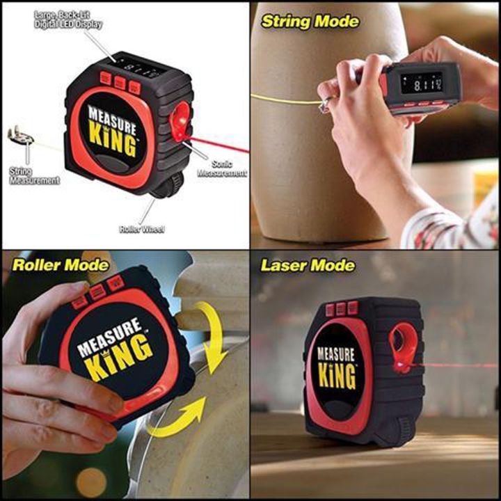 3 In 1 Digital Tape Measure King,Digital Tape Measure String Mode ...