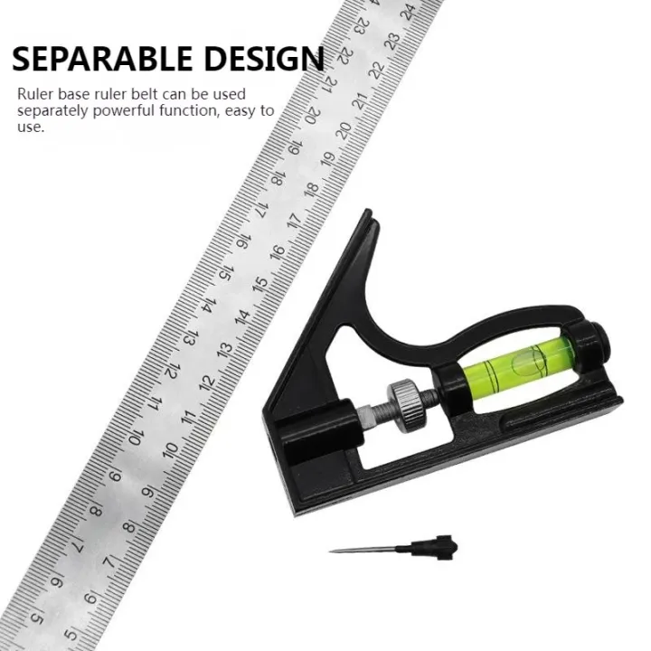 30cm Stainless Steel Angle Ruler Woodworking Measuring Tools Set ...