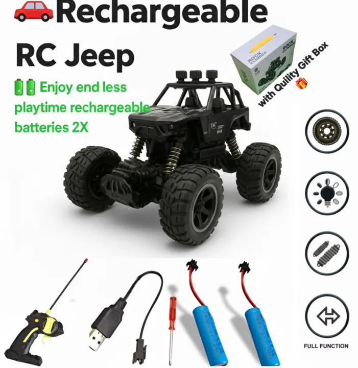 Remote Control Jeep car Rechargeable Battery CLIMBER Monster Truck ...