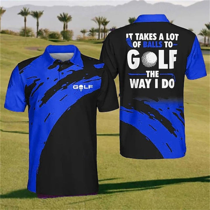 Newest Golf Men's Polo Shirts Funny 3d Print Streetwear Cool Short ...