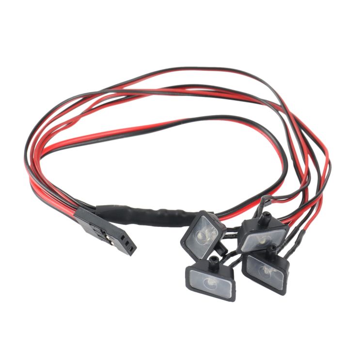 4 LED Lights Square Round Headlights for 1/24 RC Crawler Car,Square ...