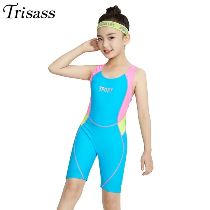 Trisass 2021 Children Swimsuit Piece Swimwear Girl Professional Sports ...