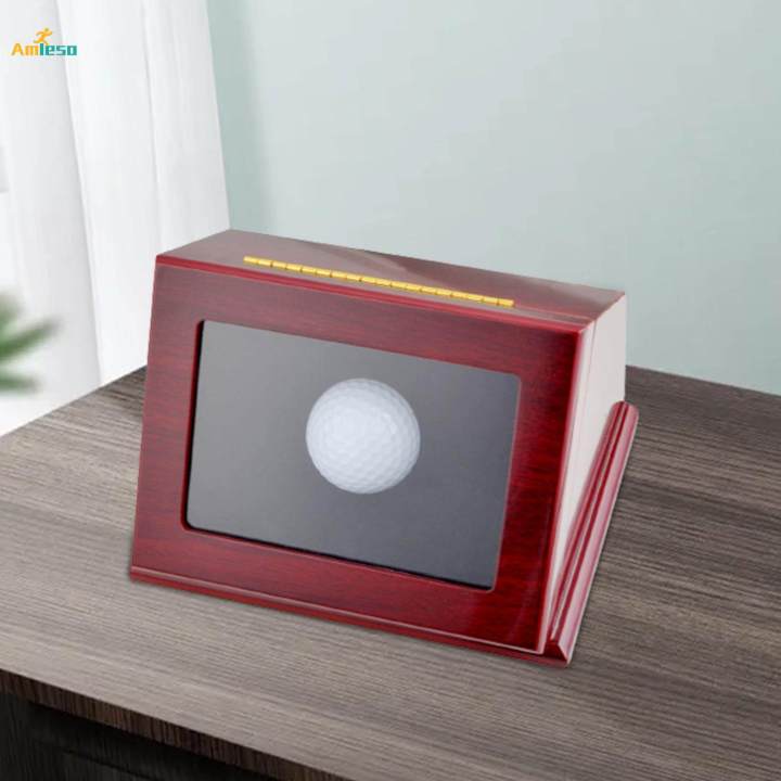 Golf Ball Display Case with Transparent Window Wood Golf Ball Storage ...