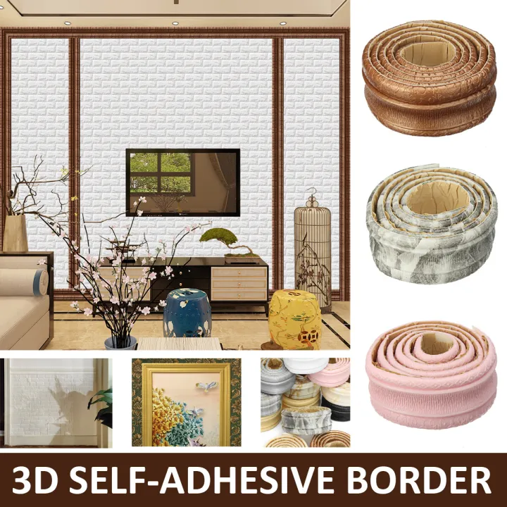 230 X 8.5cm Self Adhesive Wall Skirting Tools DIY Wallpaper Border 3D ...