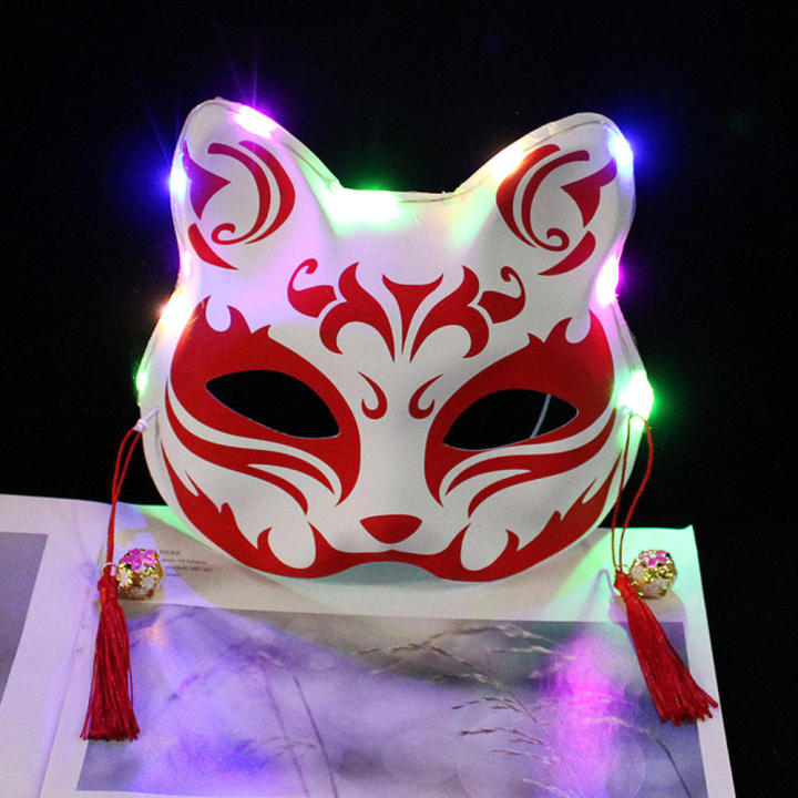 Anime Fox Makeup Party Props Half Face Coverage Luminous Luminous ...