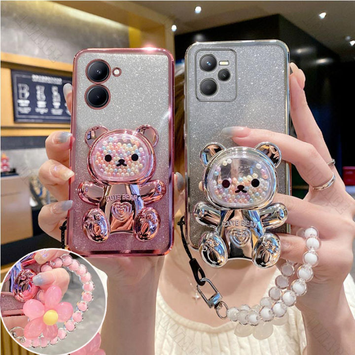 HOT realme8 Flower Strap Bear Phone Holder Case For Oppo Realme 10 11 8 ...