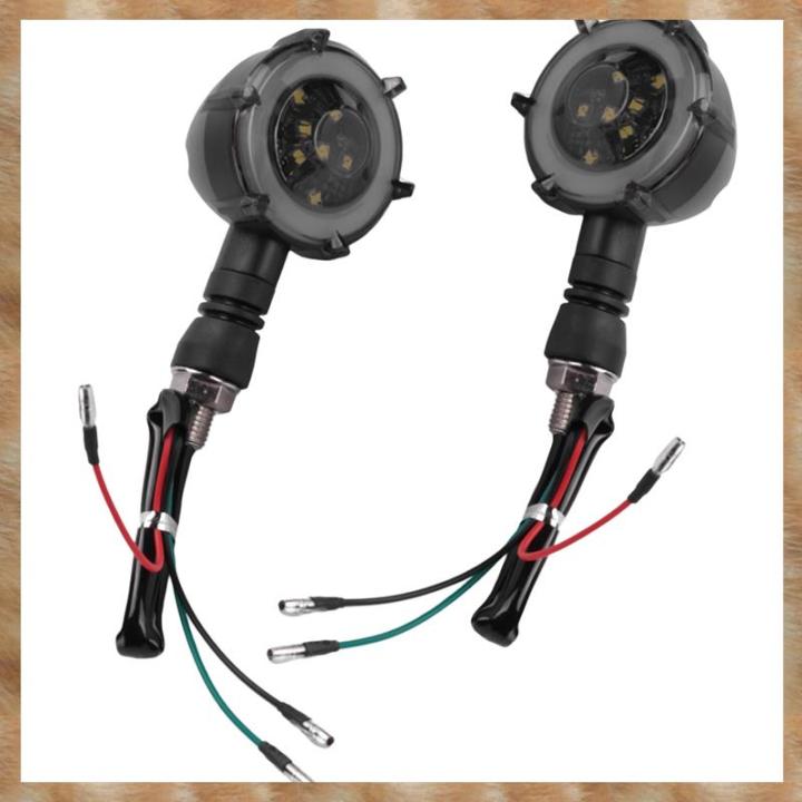 Kqueebee 2Pcs Motorcycle Turn Signal Modified Led Two-Color Circular ...
