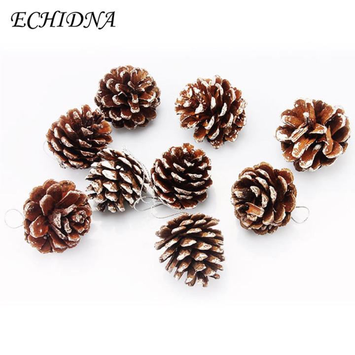 ECHIDNA Christmas Pine Cones Coating Christmas Tree Fake Pine Cone ...