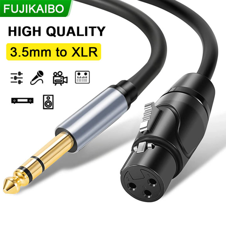 3.5 mm to XLR 3 Pin Male to Female Stereo Audio Cable For Microphone ...