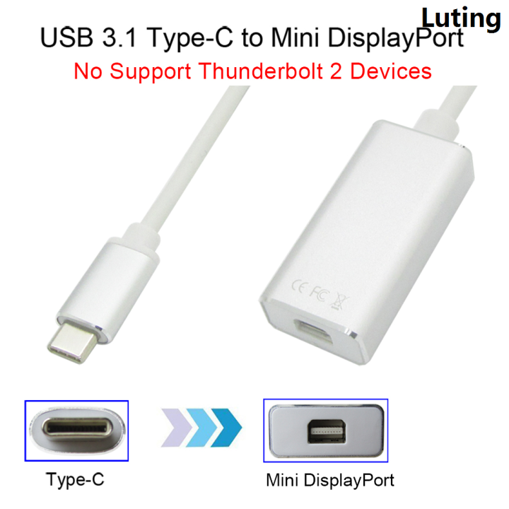 LutingAffordable Usb 3.1 Type C Male To Mini Displayport Female 4k Uhd ...