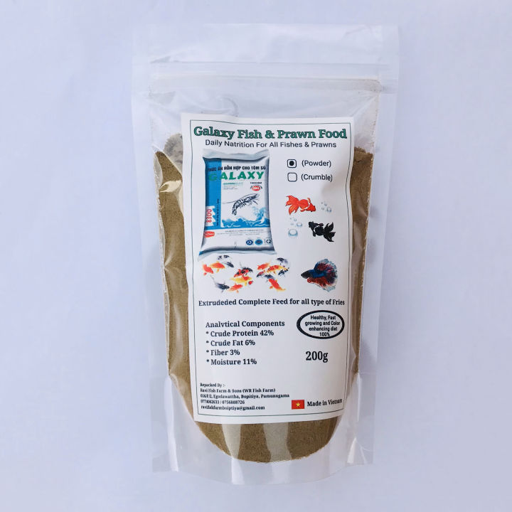 Galaxy Fish & Prawn Powder Food 200g Daily Natrition For All Fishes ...