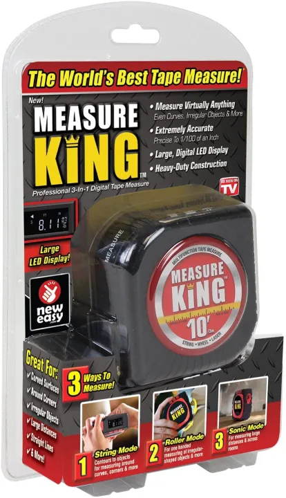 Measure King 3-in-1 Digital Measuring Tape, Measure String Mode, Laser ...