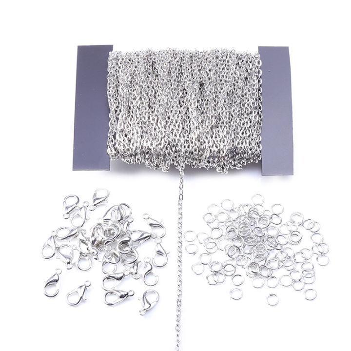 5M 2mm Chains Lobster Clasp DIY Bracelet Necklace Jewelry Making ...