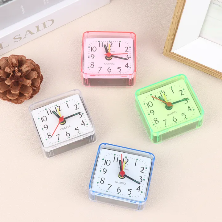 1Pc Mini Square Alarm Clock Quartz Alarm Clock Battery Operated Table ...