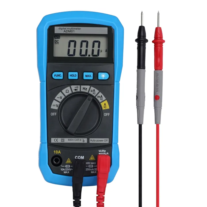 ADM01 DMM Digital Multimeter Hand-held LCD Display Auto Range AC/DC ...