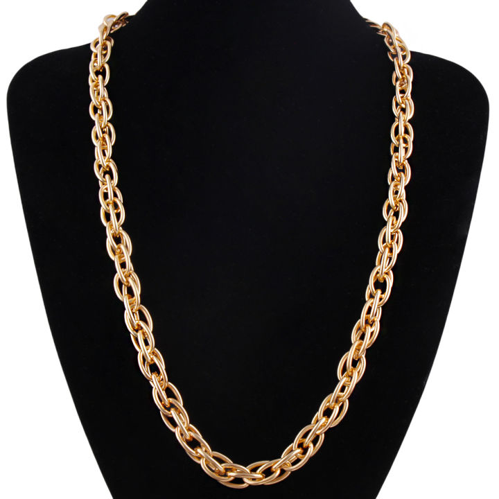 【Cost-effective】Simple Jewelry Necklace KC Gold 1cm Twist Gold Necklace ...