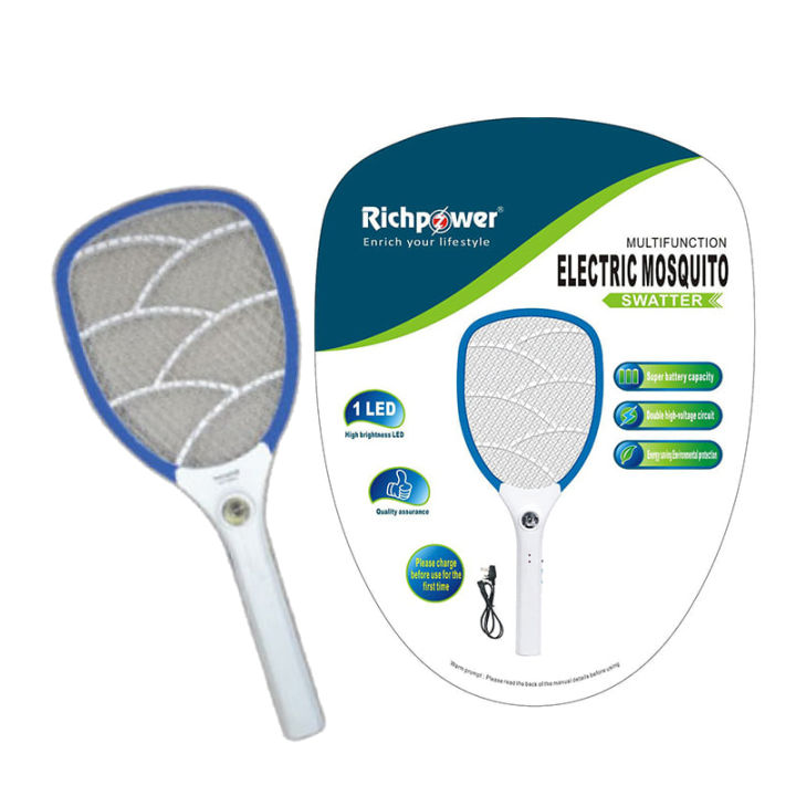 Rechargeable Electric Richpower Mosquito Racket Swatter Killer Bat with ...