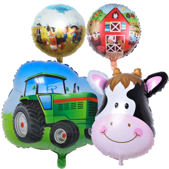 4 Pcs/set Farm Birthday Party Decoration Children S Cow Balloons Large ...