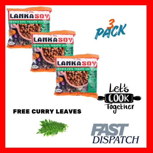 Lanka Soy Soya Meat Curry Flavour 90g – 3 Pack | Sri Lankan Spicy Soya ...