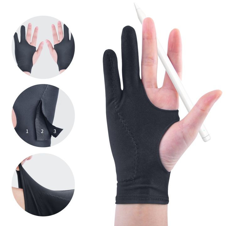 ANMONE 1pc 2 Fingers Anti-fouling Gloves Anti Touch Hand Drawing for ...