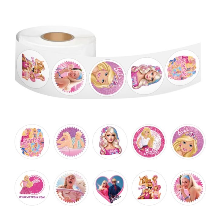 500pcs/roll Barbie Stickers for kids Cartoon Paper Tape Stationery ...