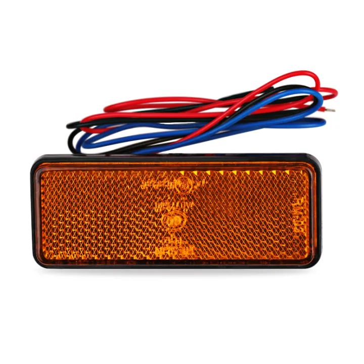 1PC 12V Red White Amber LED Reflector Rear Tail Brake Stop Warning Side ...