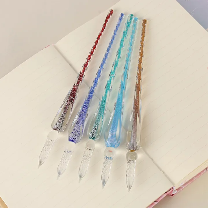 Calligraphy Writing Supplies Vintage Pen 0.7mm Signature Pen Glass Dip ...