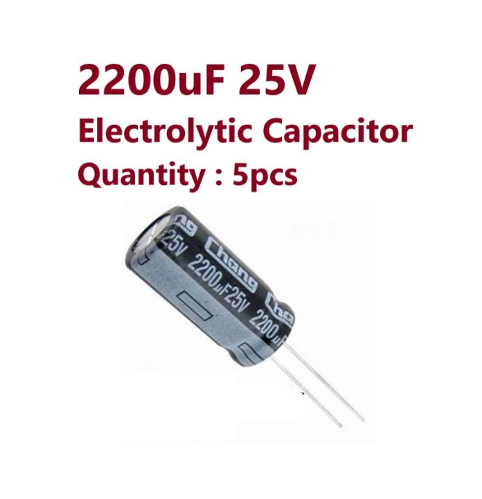 5 pcs of 2200uF 25V Electrolytic Capacitor | Daraz.lk