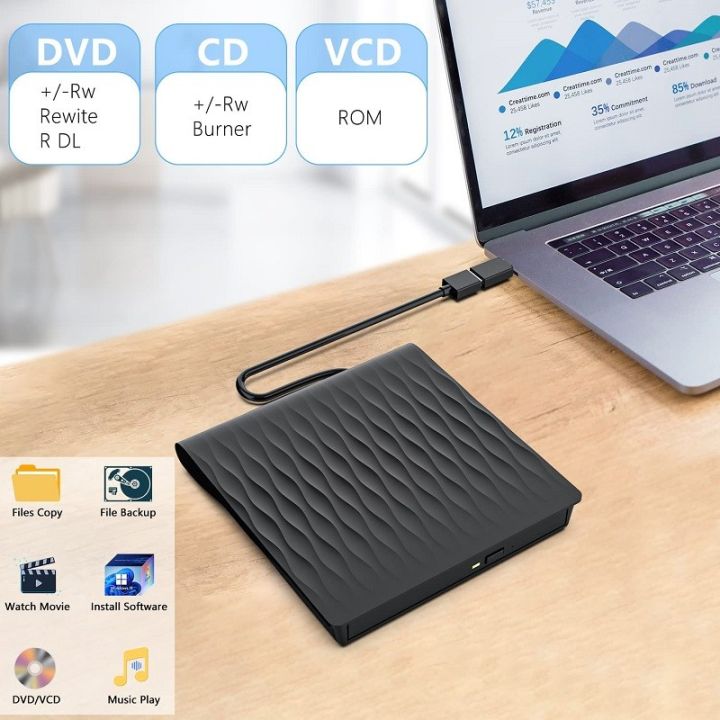Blu-ray Recorder USB3.0 DVD/CD Burner External Drive External Laptop ...